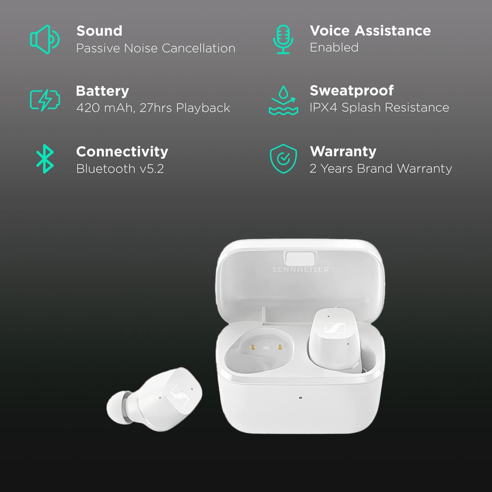 Buy Sennheiser CX 200 TW1 TWS Earbuds with Passive Noise Cancellation ...